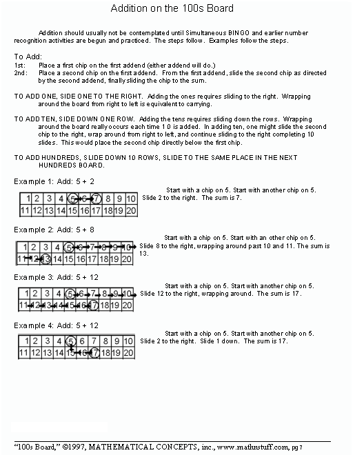 The Hundreds Board, mathnstuff.com/100book/100book.htm