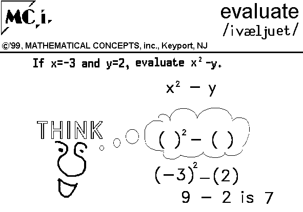 Evaluate Algebraic Expressions